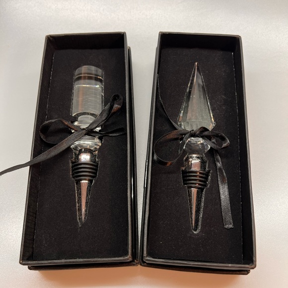 Two's Company | Dining | Nib Set Of 2 Crystal Glass Wine Stoppers By ...